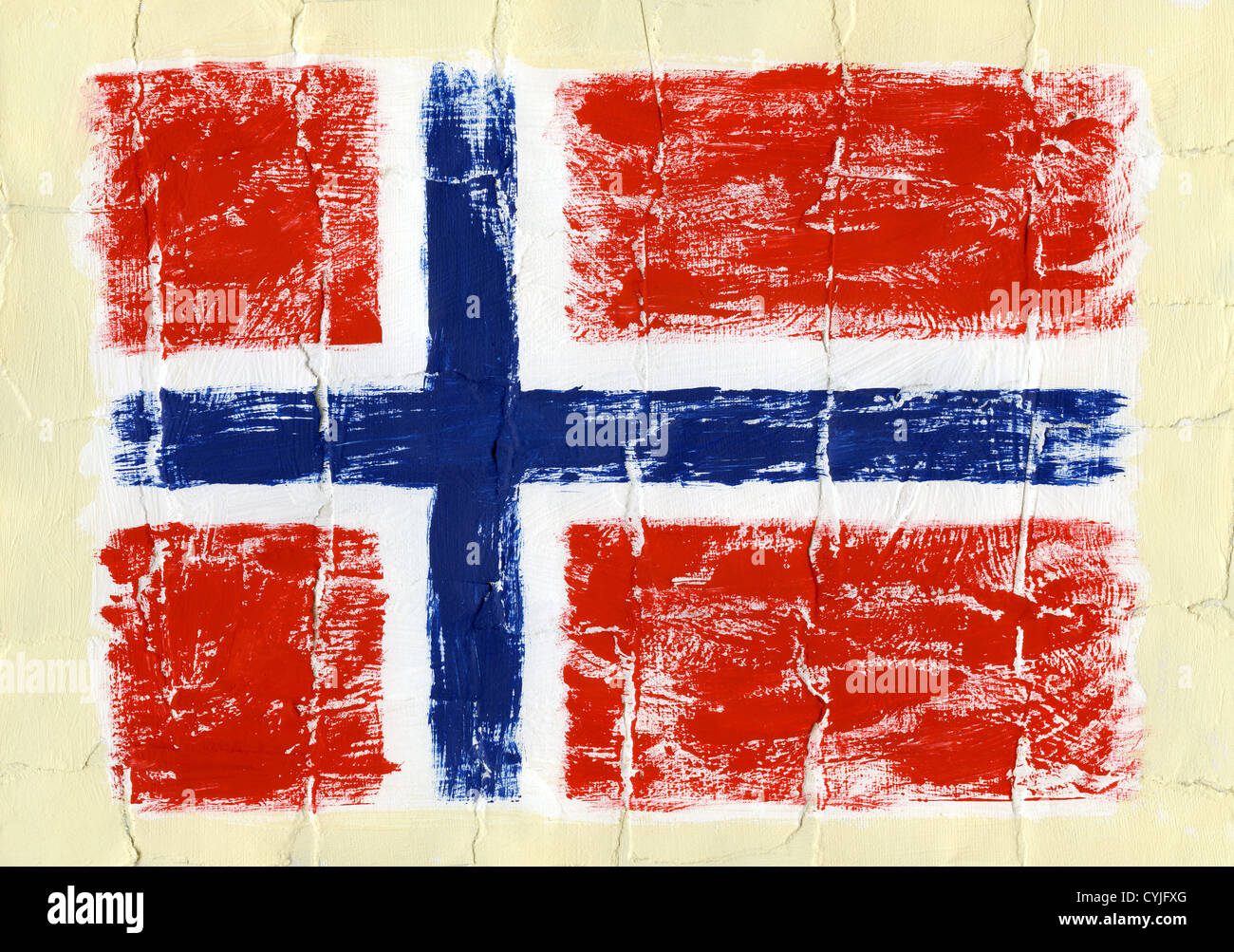 Hand painted acrylic flag of Norway Stock Photo - Alamy