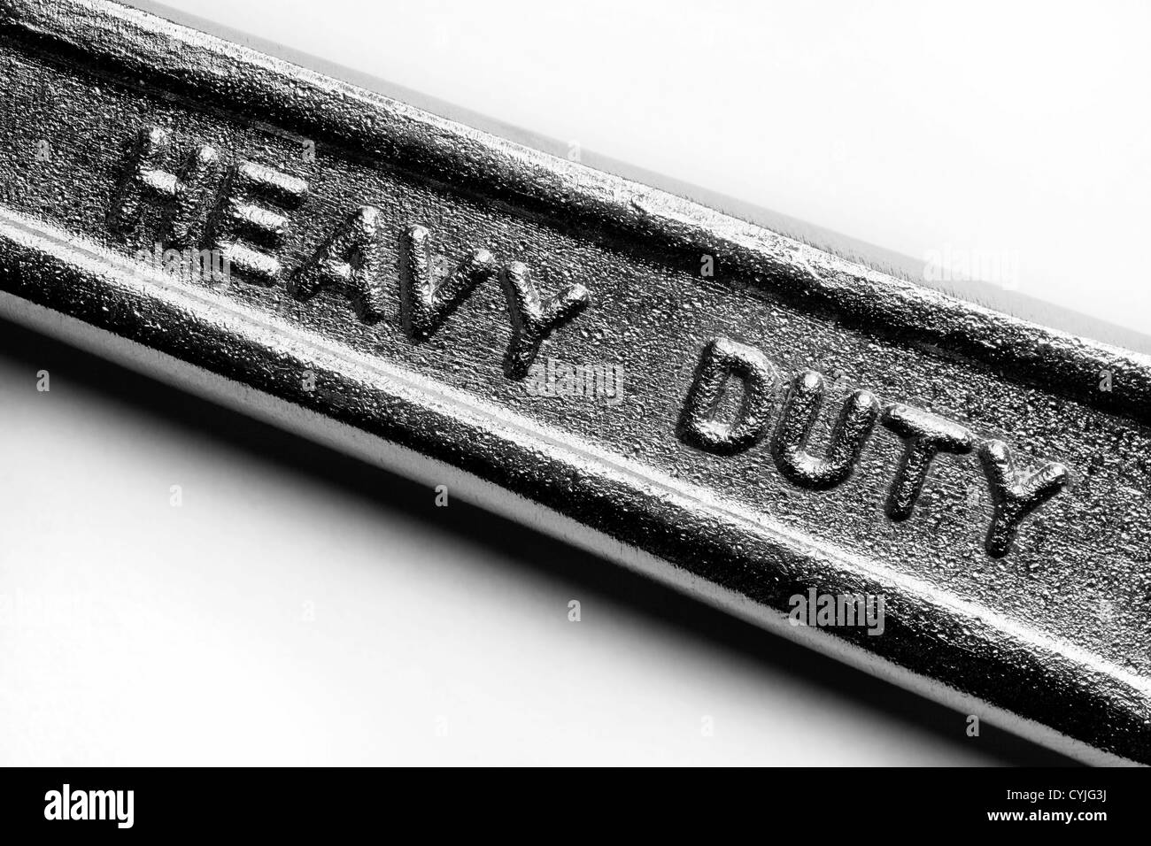 "heavy duty" lettering on metal tool Stock Photo - Alamy