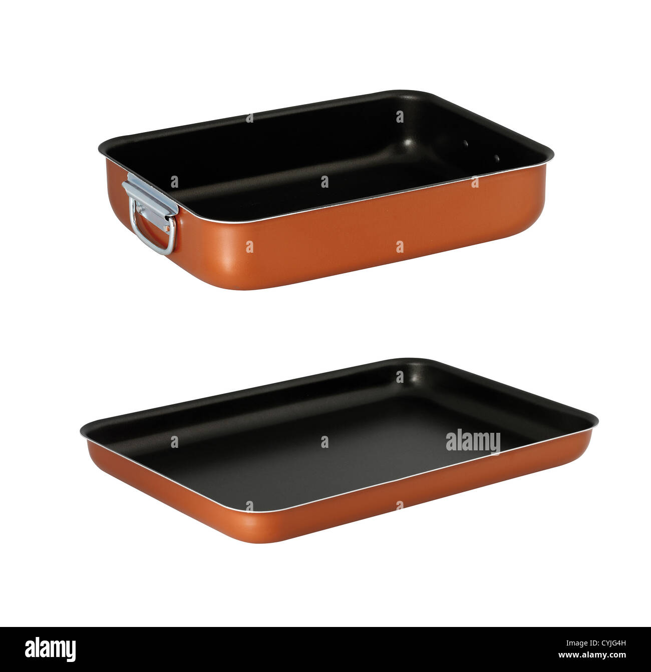 Pans on background pan Cut Out Stock Images & Pictures - Alamy