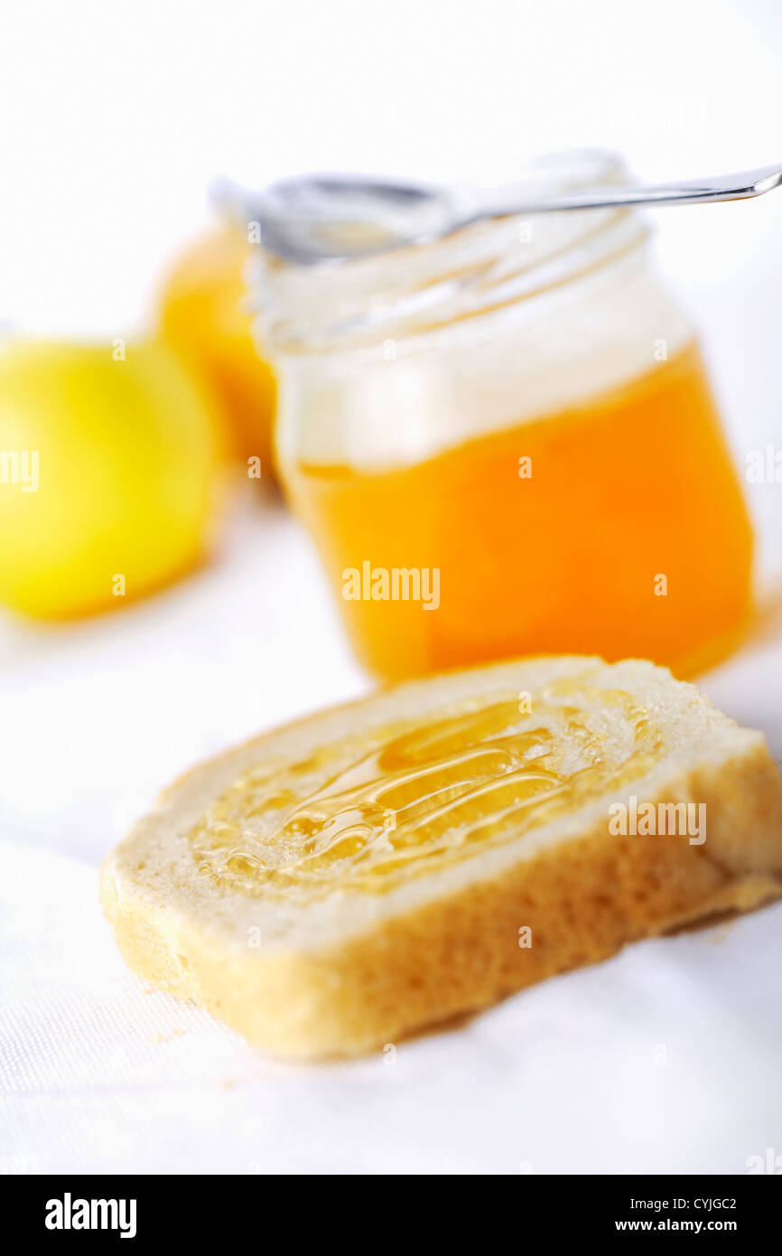 Fresh toast with honey. Close-up view Stock Photo - Alamy