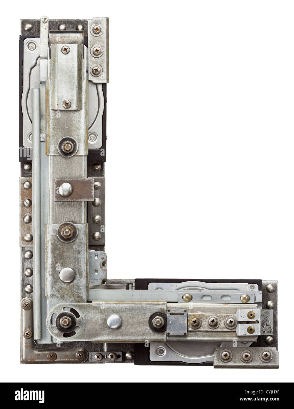 Industrial metal alphabet letter L Stock Photo - Alamy