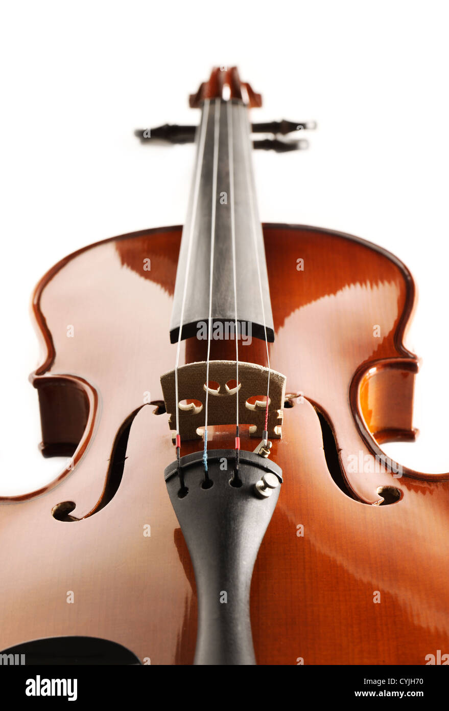 Elegant shot of a violin on white background Stock Photo - Alamy