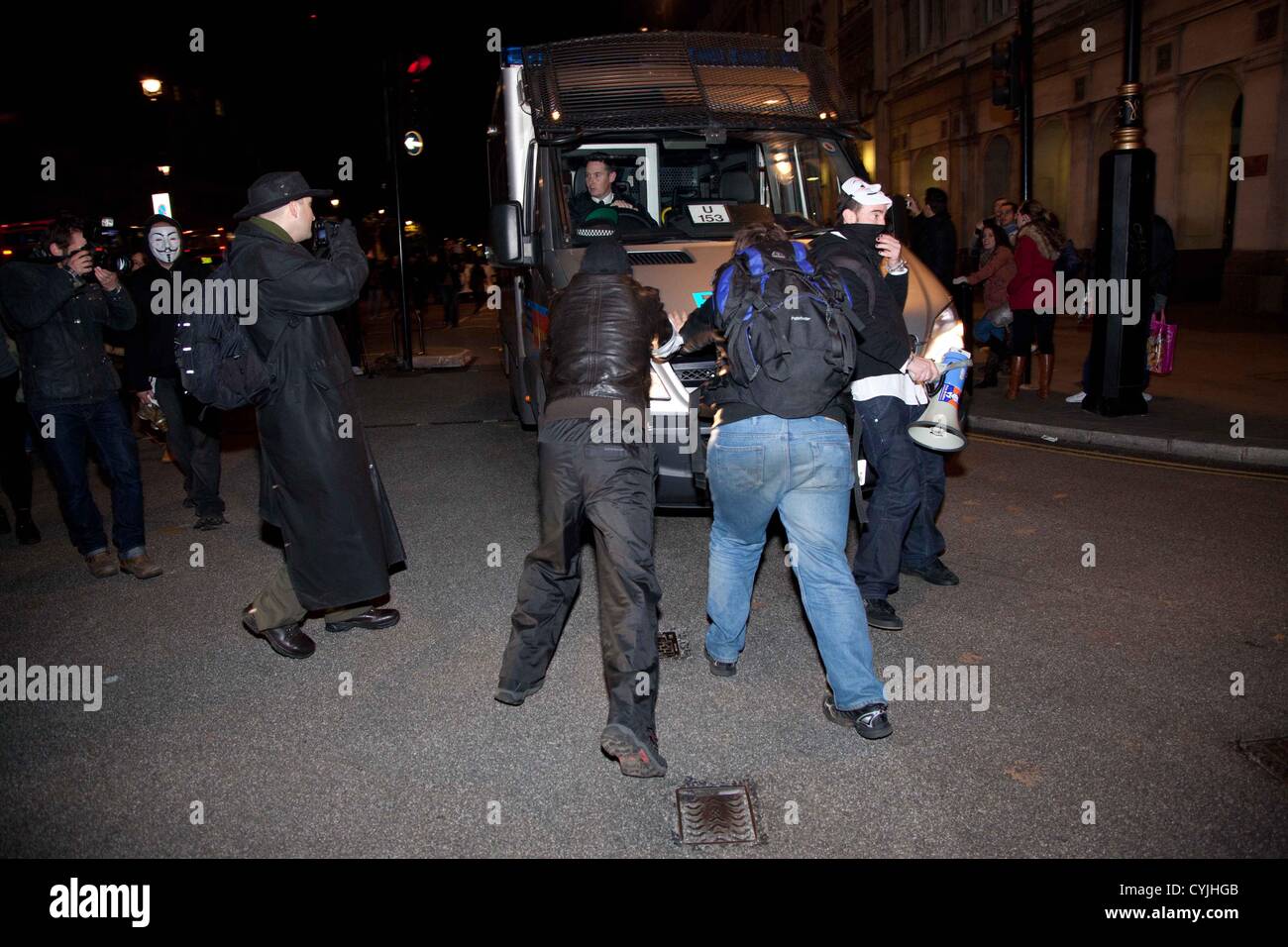 Blocking vans hi-res stock photography and images - Alamy