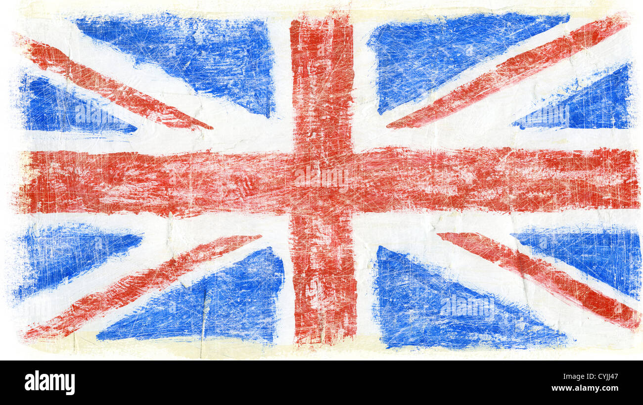 Hand painted acrylic Great Britain, UK flag Stock Photo - Alamy