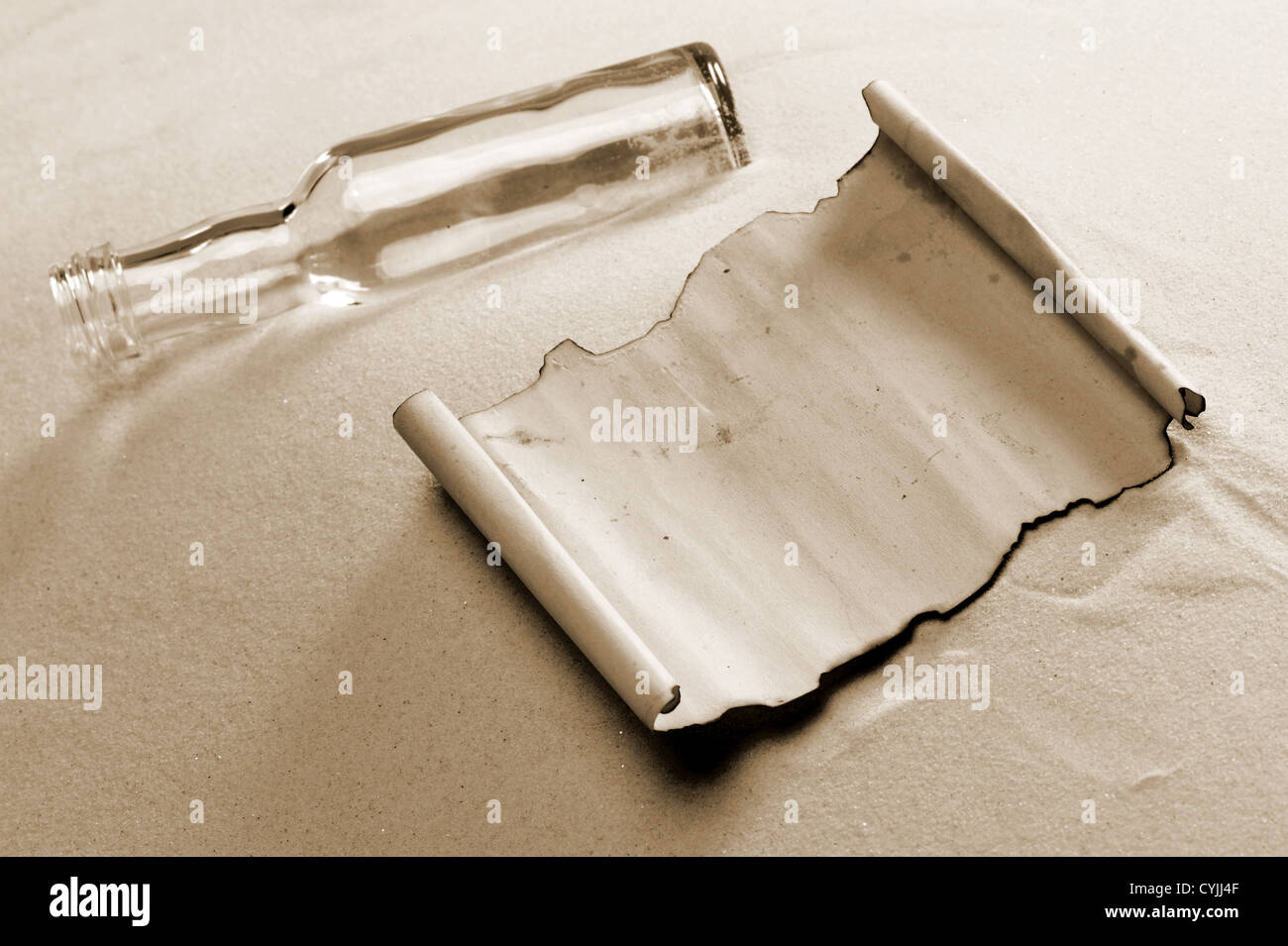 Treasure map in a bottle hi-res stock photography and images - Alamy