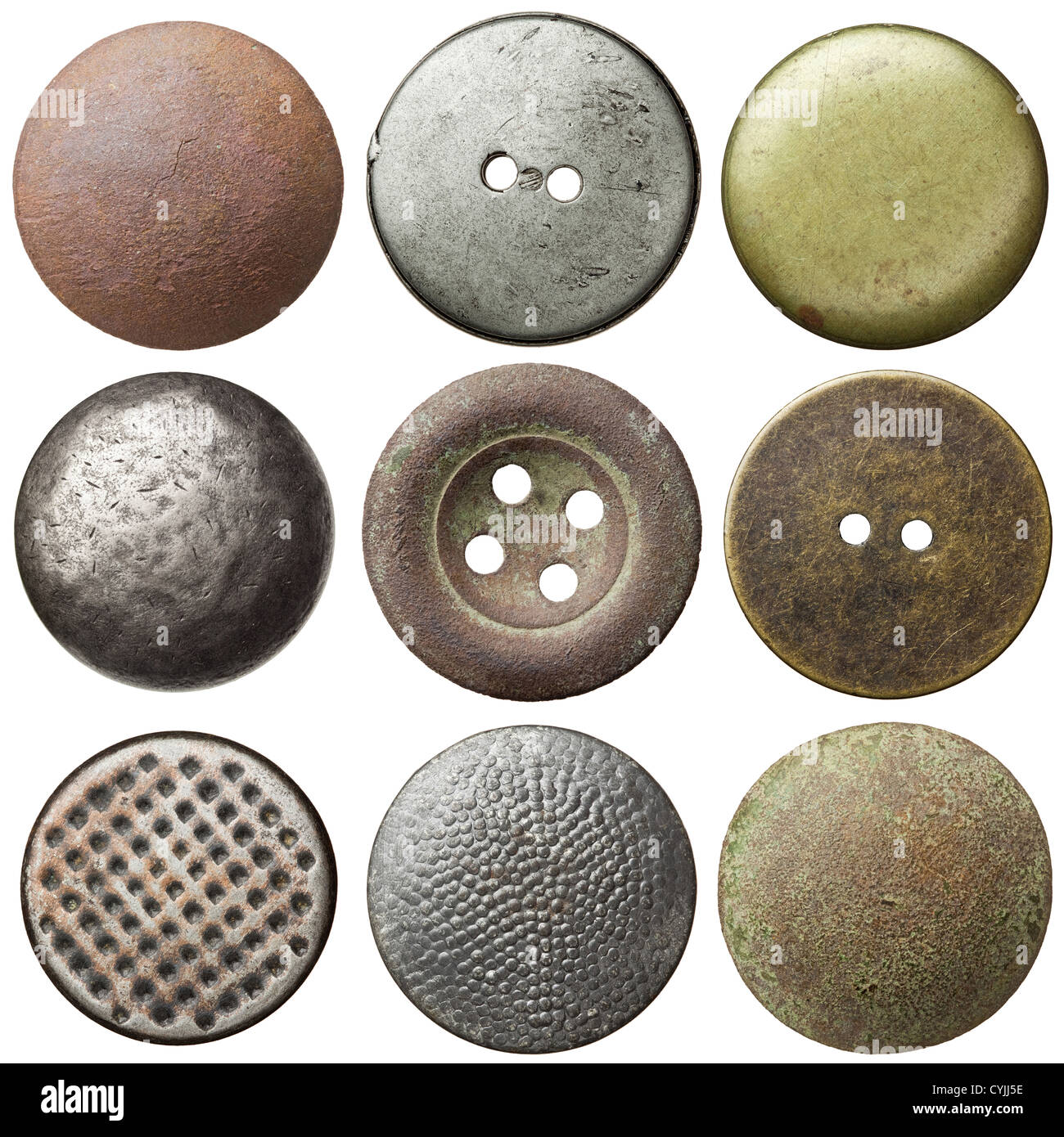 Vintage metal sewing buttons, isolated Stock Photo - Alamy