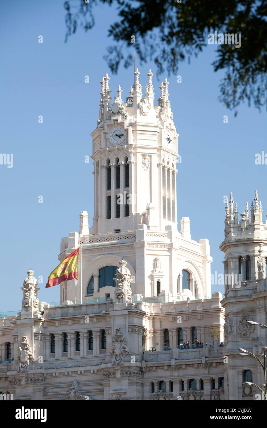 building, contrast, tower, ancient, modern, architecture, Madrid, town ...