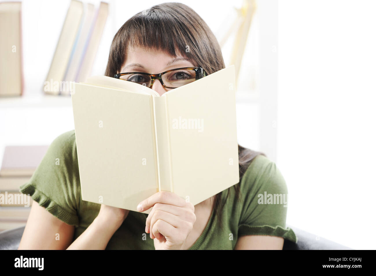young woman woman with book Stock Photo - Alamy