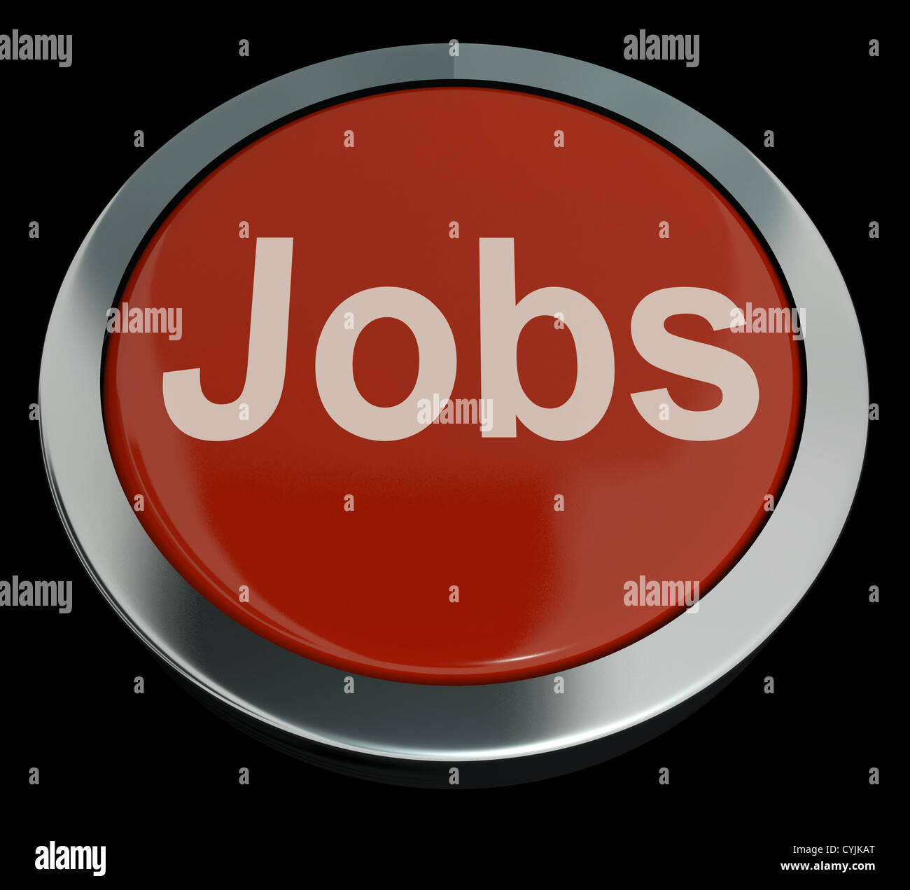 Jobs Computer Button In Red Showing Work And Career Stock Photo - Alamy