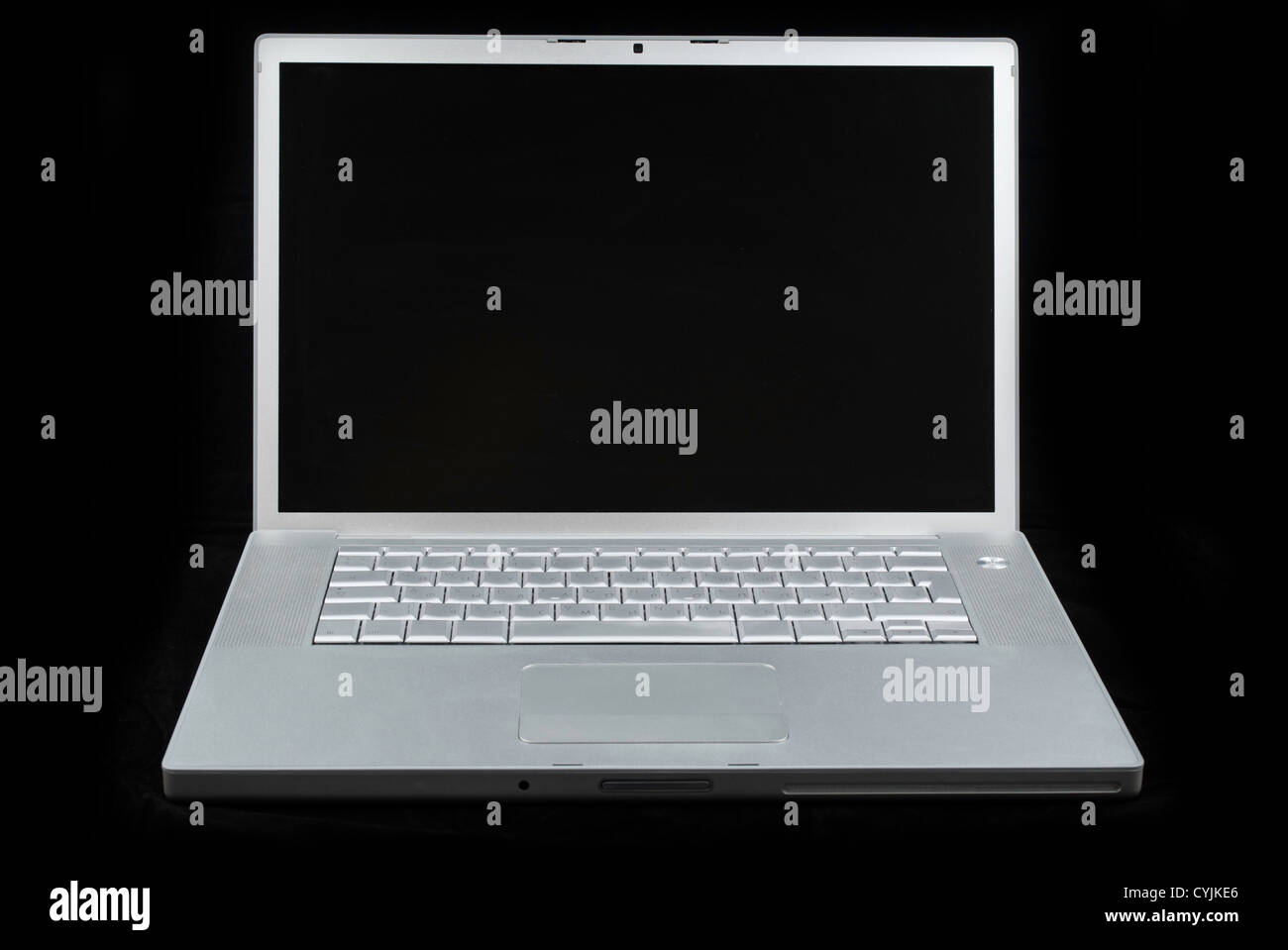 Silver portable computer. Front view Stock Photo - Alamy