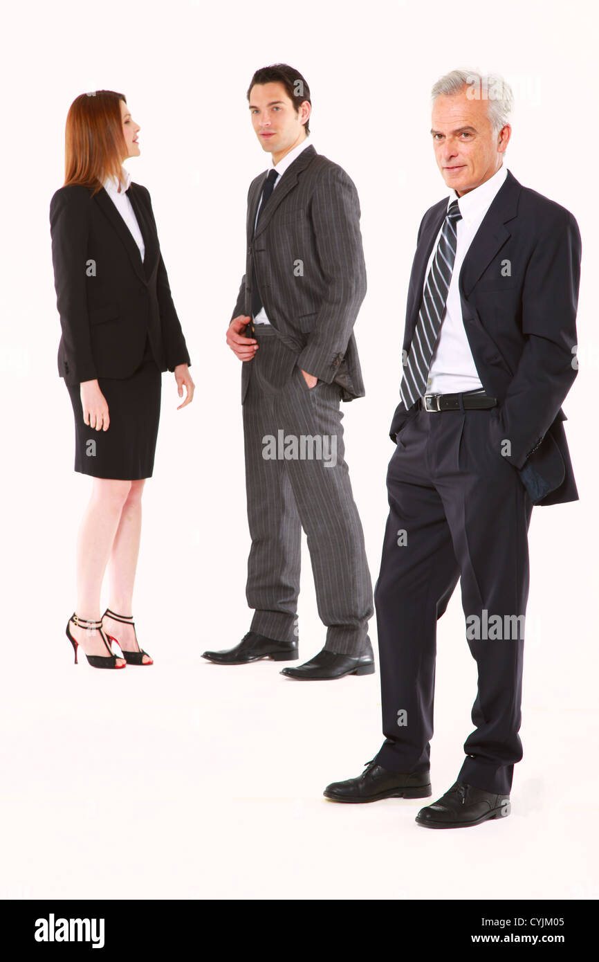 two businessmen and one businesswoman Stock Photo - Alamy