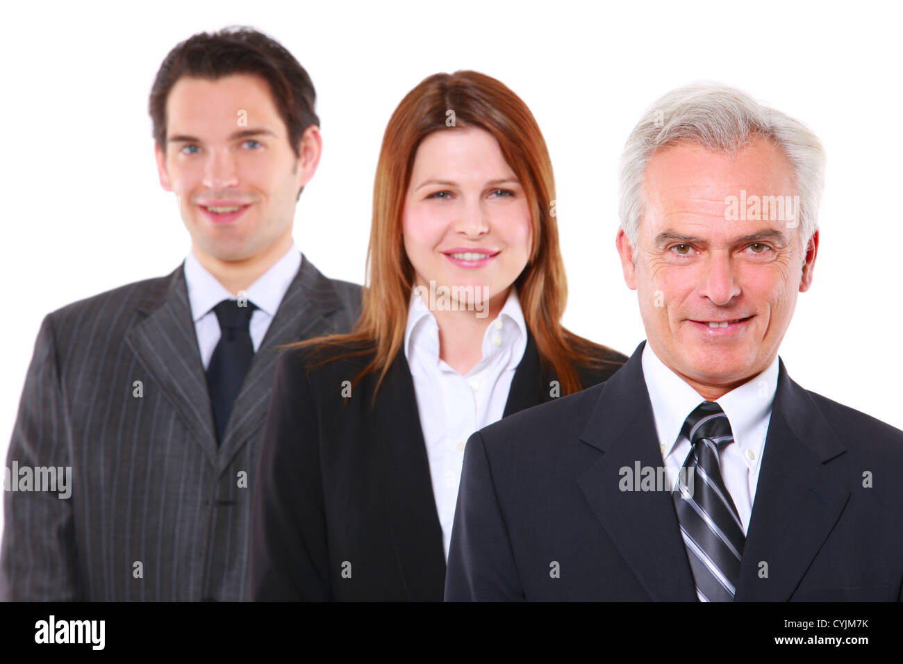 two businessmen and one businesswoman Stock Photo - Alamy