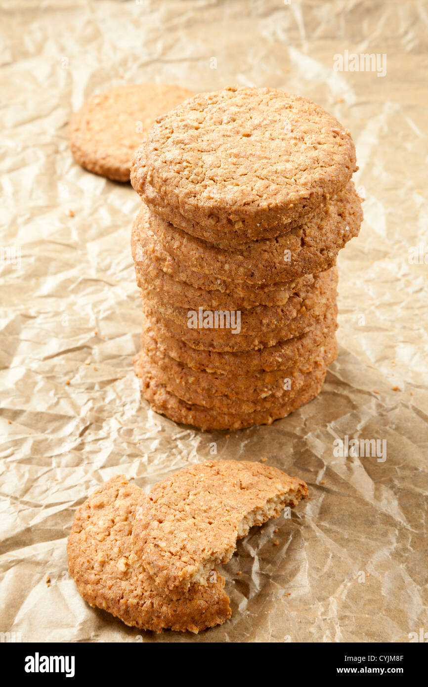 Oat biscuits on baking paper Stock Photo - Alamy