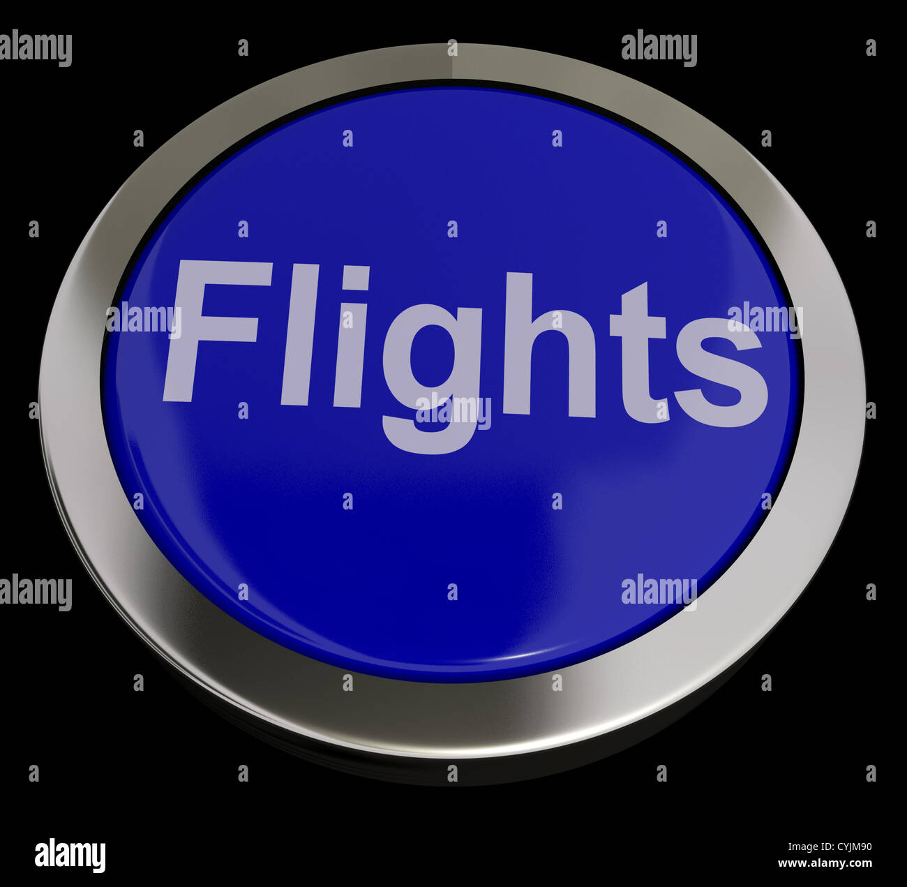 Flights Button In Blue For Overseas Vacations Or Holidays Stock Photo ...