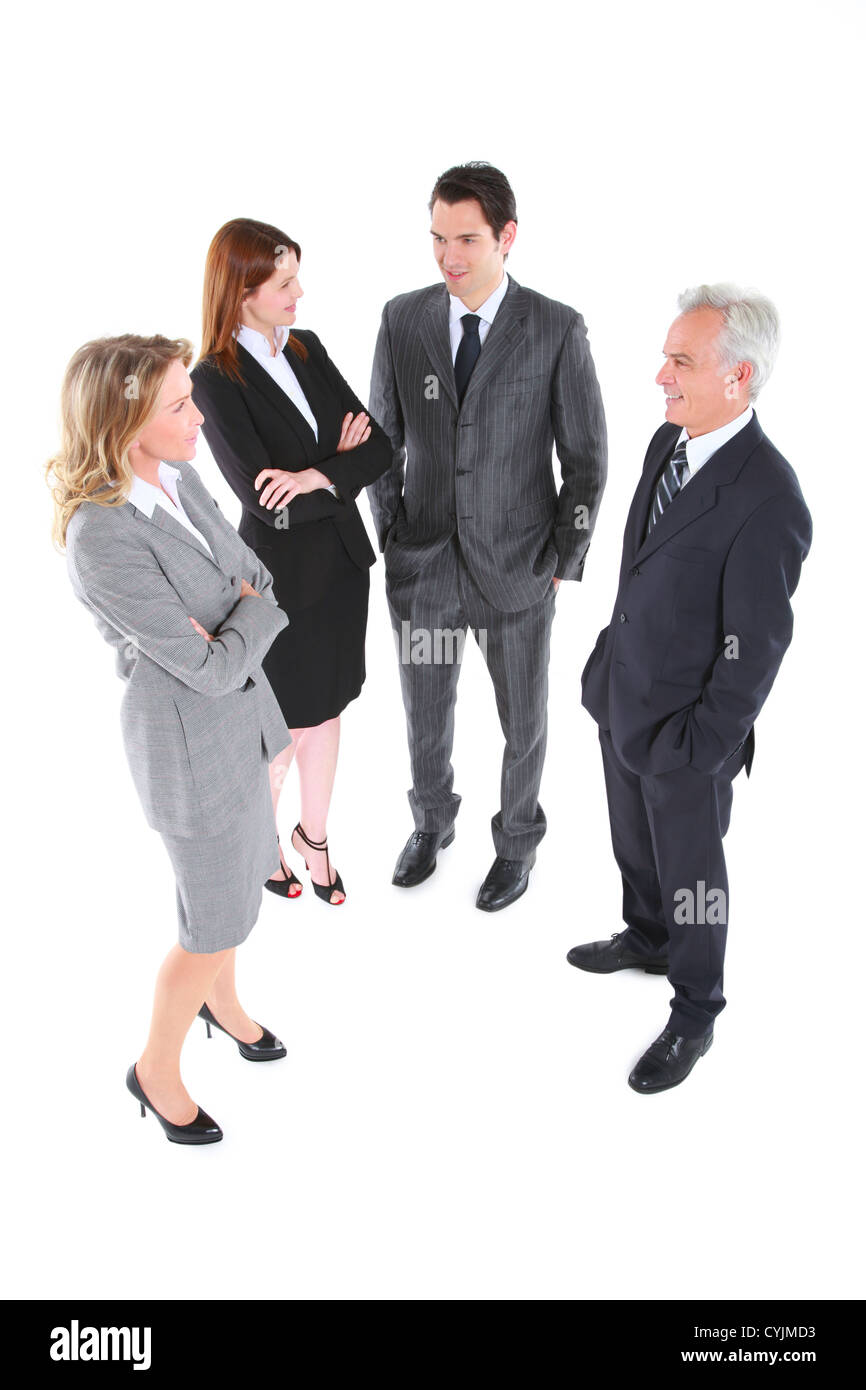 businessmen and businesswomen standing chatting Stock Photo - Alamy