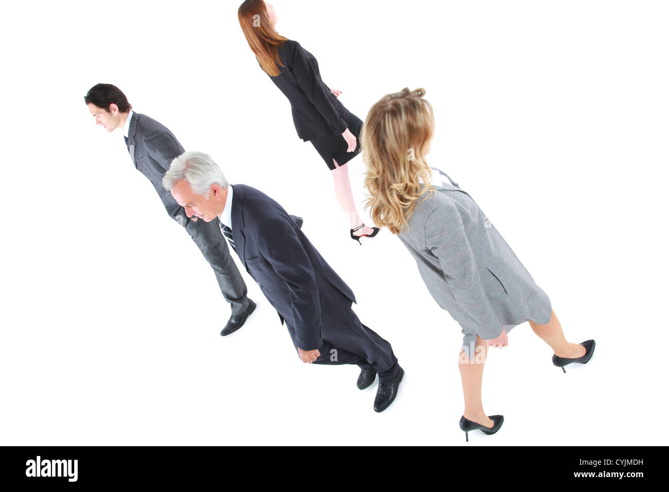 businessmen and businesswomen walking in different directions Stock ...