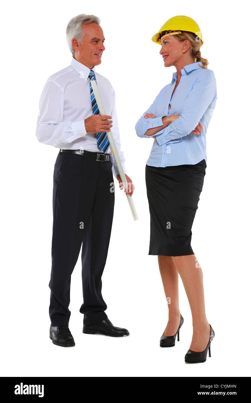 Man woman plan standing Cut Out Stock Images & Pictures - Alamy