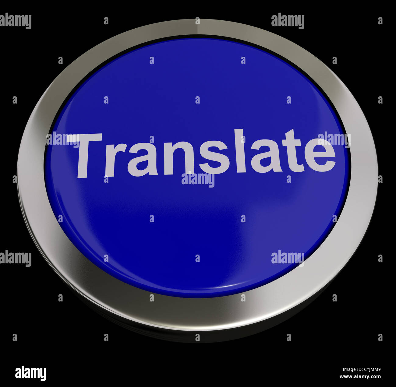 Translate Button In Blue Showing Online Translators Stock Photo - Alamy