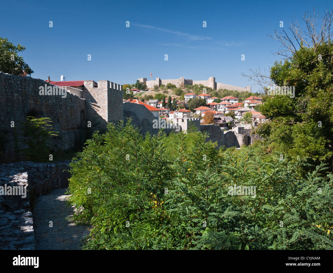 A view from Gorna Porta (Upper Gate) to Tsar Samoil's fortress in the ...