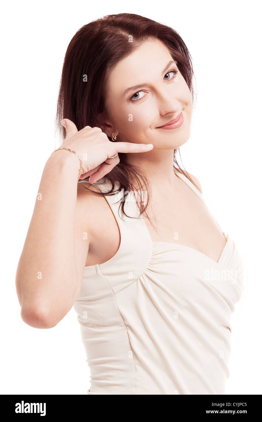 Pretty young lady sign hi-res stock photography and images - Alamy