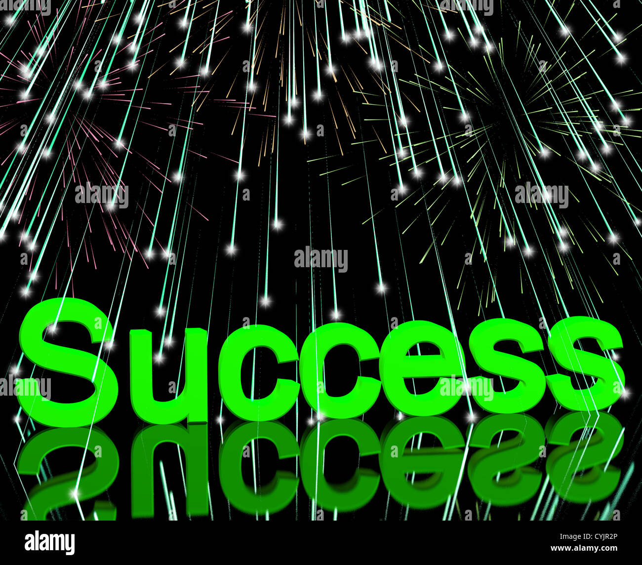 Success And Fireworks Shows Achievement And Determination Stock Photo ...