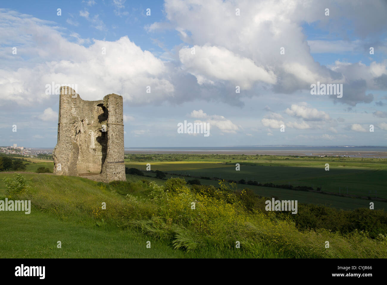 The remains of the south-east tower of Hadleigh Castle Essex Stock ...