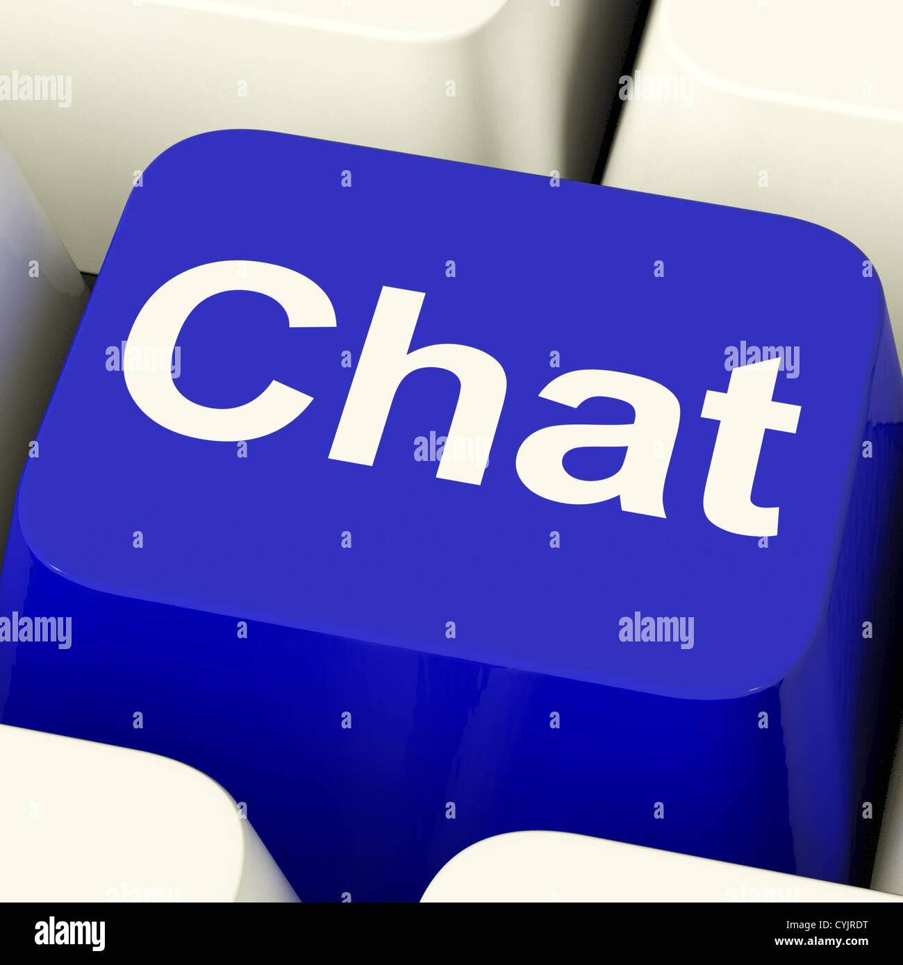Chat Word Computer Key Represents Talking Or Texting Stock Photo - Alamy
