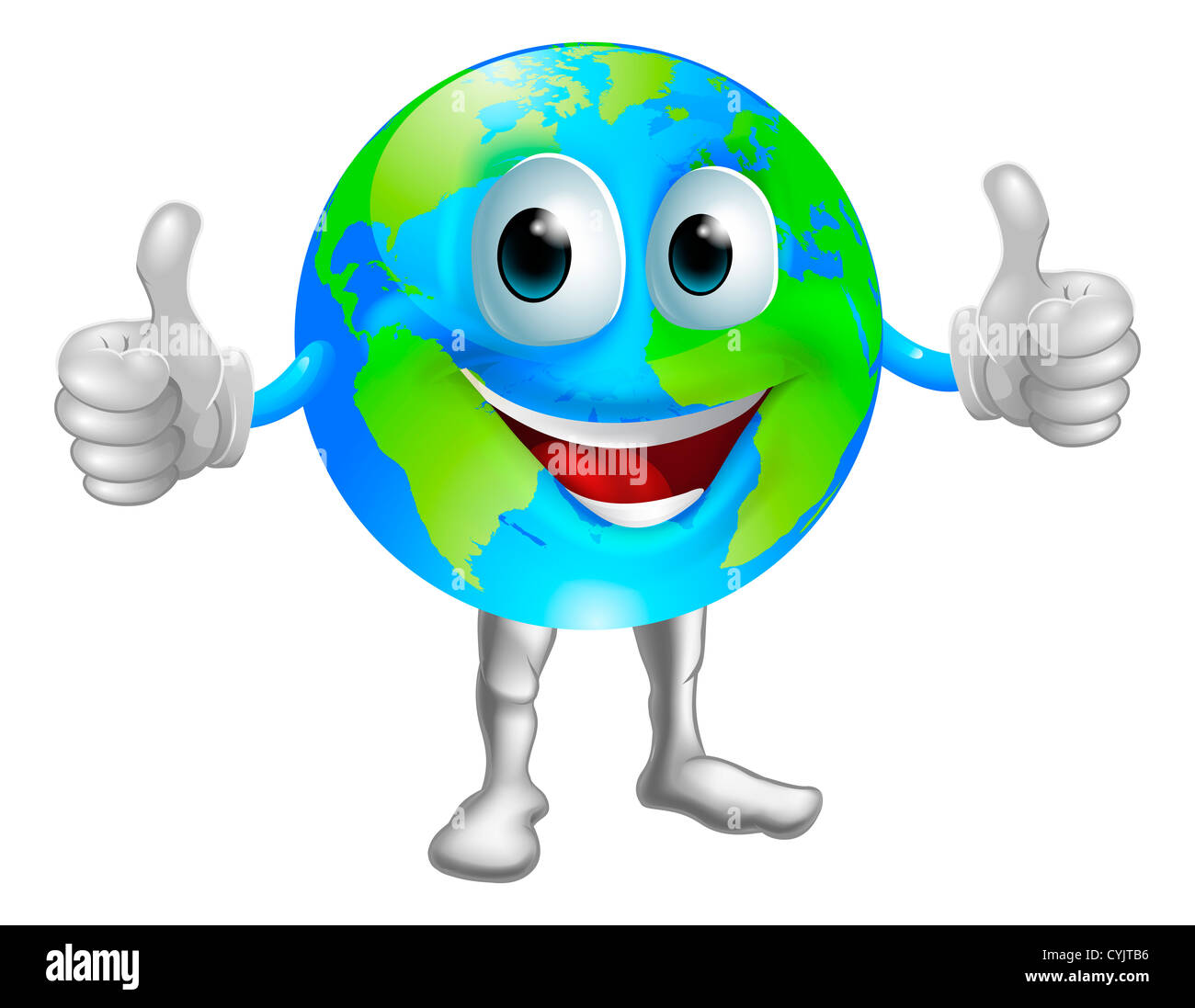 A world or globe mascot character with a broad grin giving a thumbs up ...