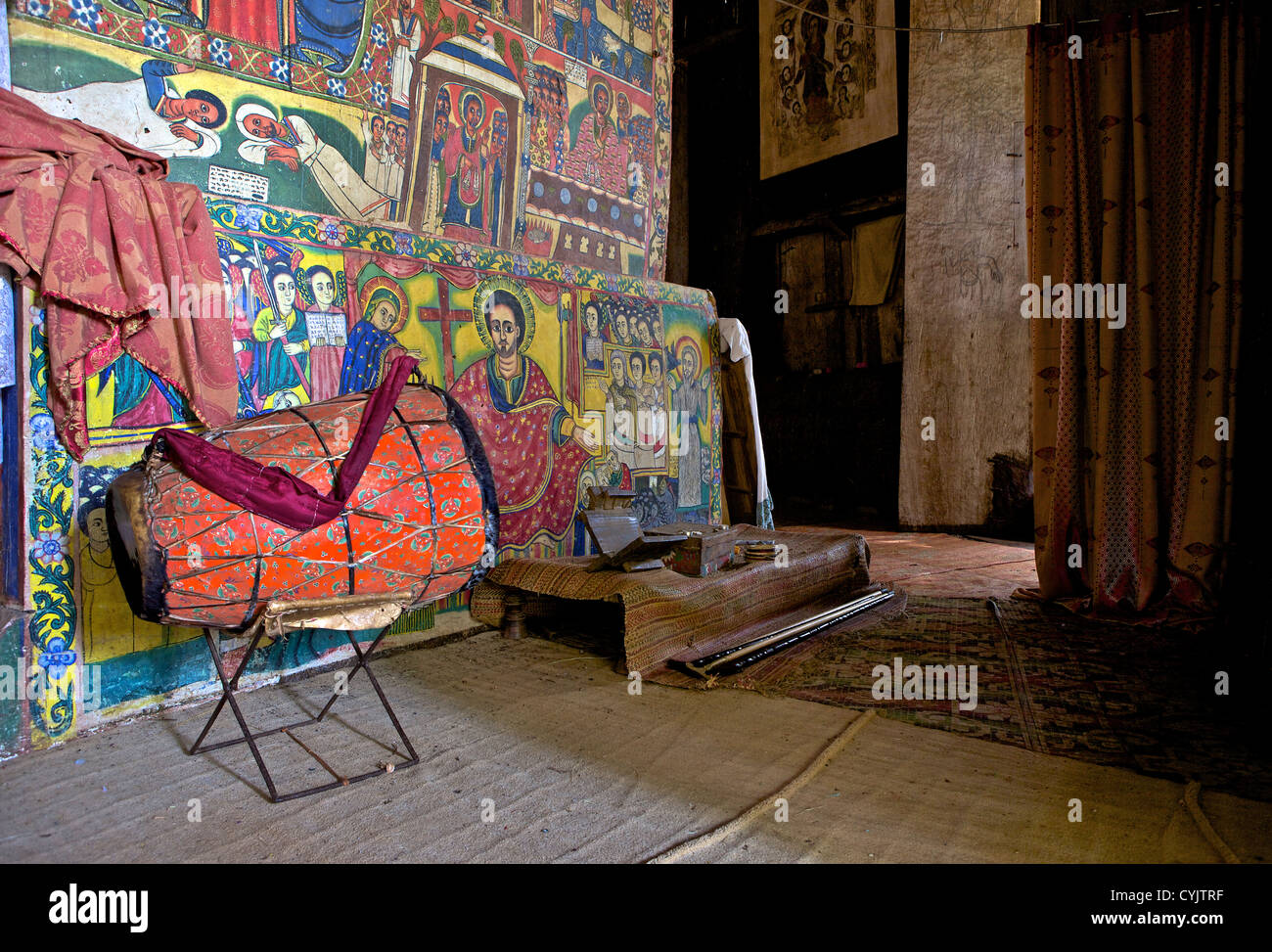 Wall Murals In The Interior Of The 16th Century Christian Monastery And
