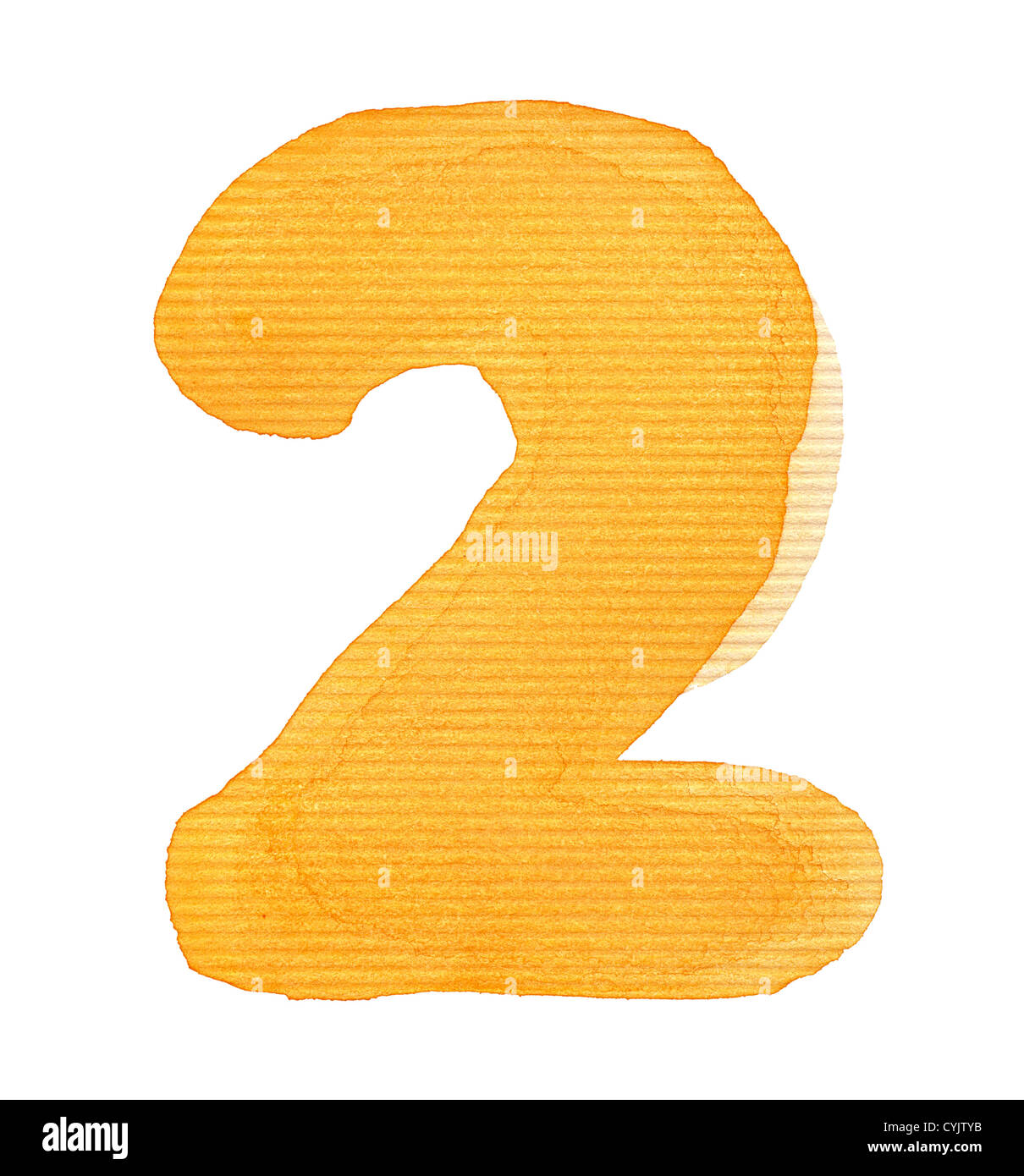 Handwritten watercolor number two , isolated. Made myself Stock Photo ...