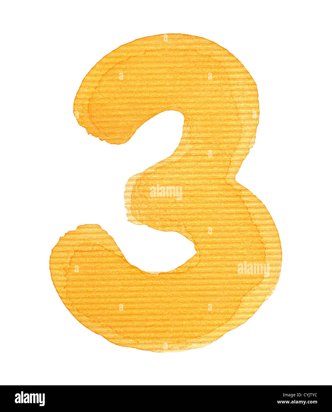 Handwritten watercolor number three , isolated. Made myself Stock Photo ...