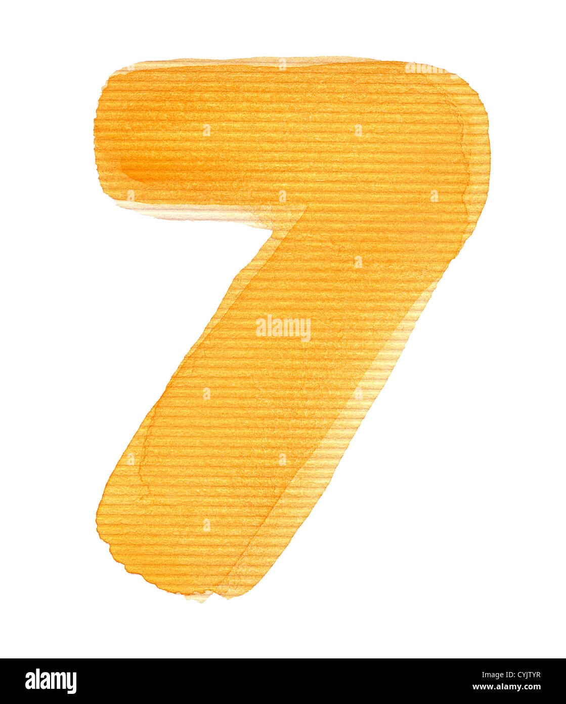 Handwritten watercolor number seven , isolated. Made myself Stock Photo ...