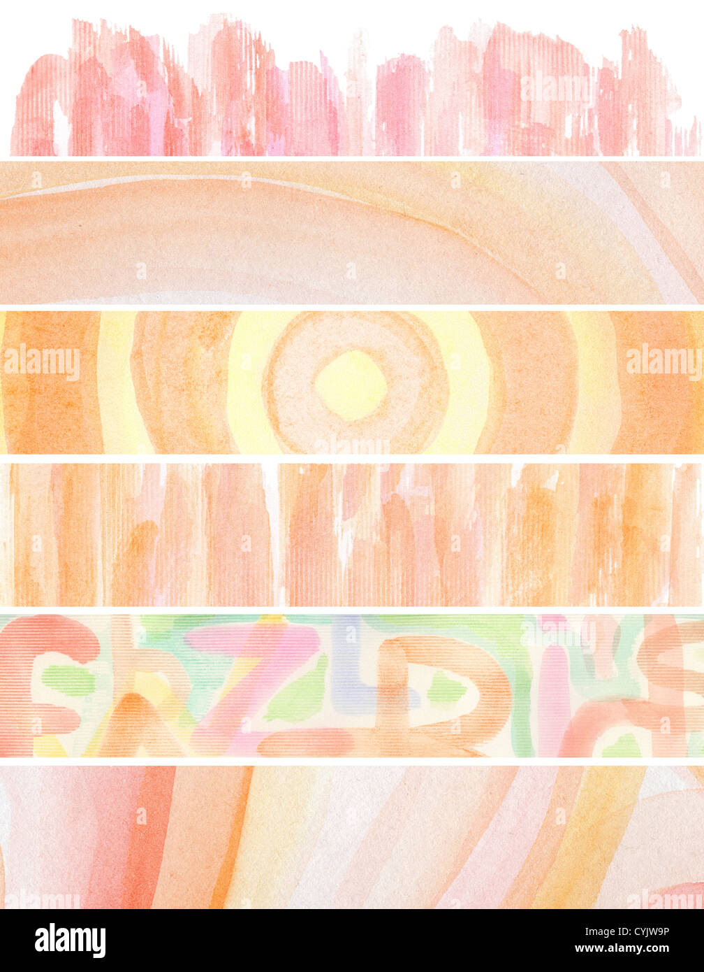 Abstract watercolor hand painted banners Stock Photo - Alamy