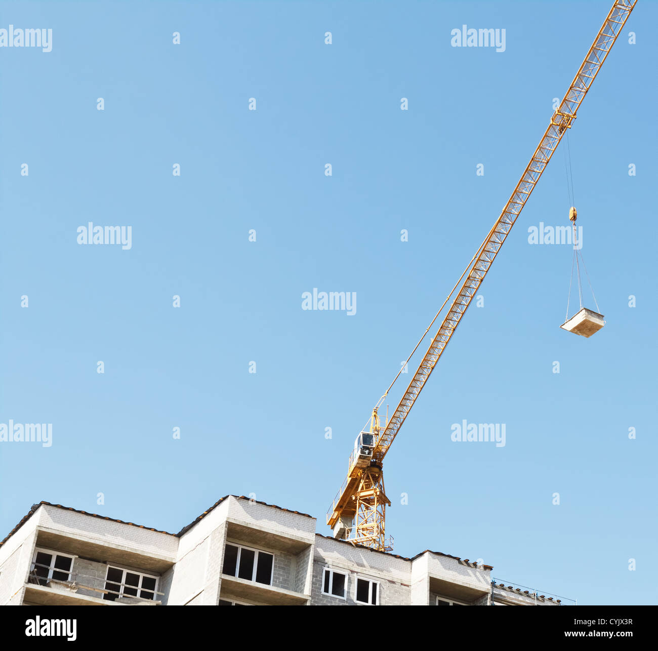 concrete building construction with crane Stock Photo - Alamy