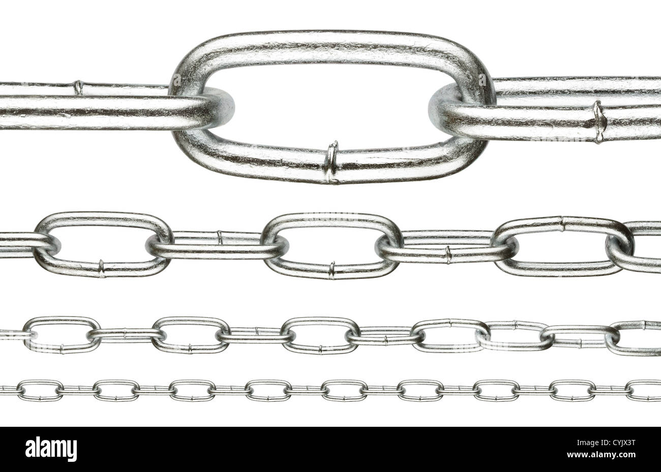 Silver metal steel chain Cut Out Stock Images & Pictures - Alamy