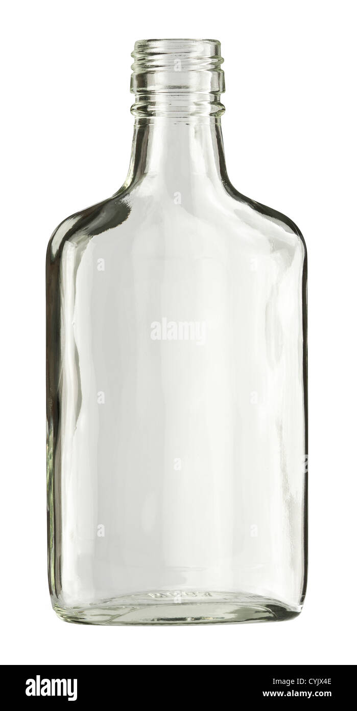 Empty colorless glass bottle, isolated Stock Photo - Alamy