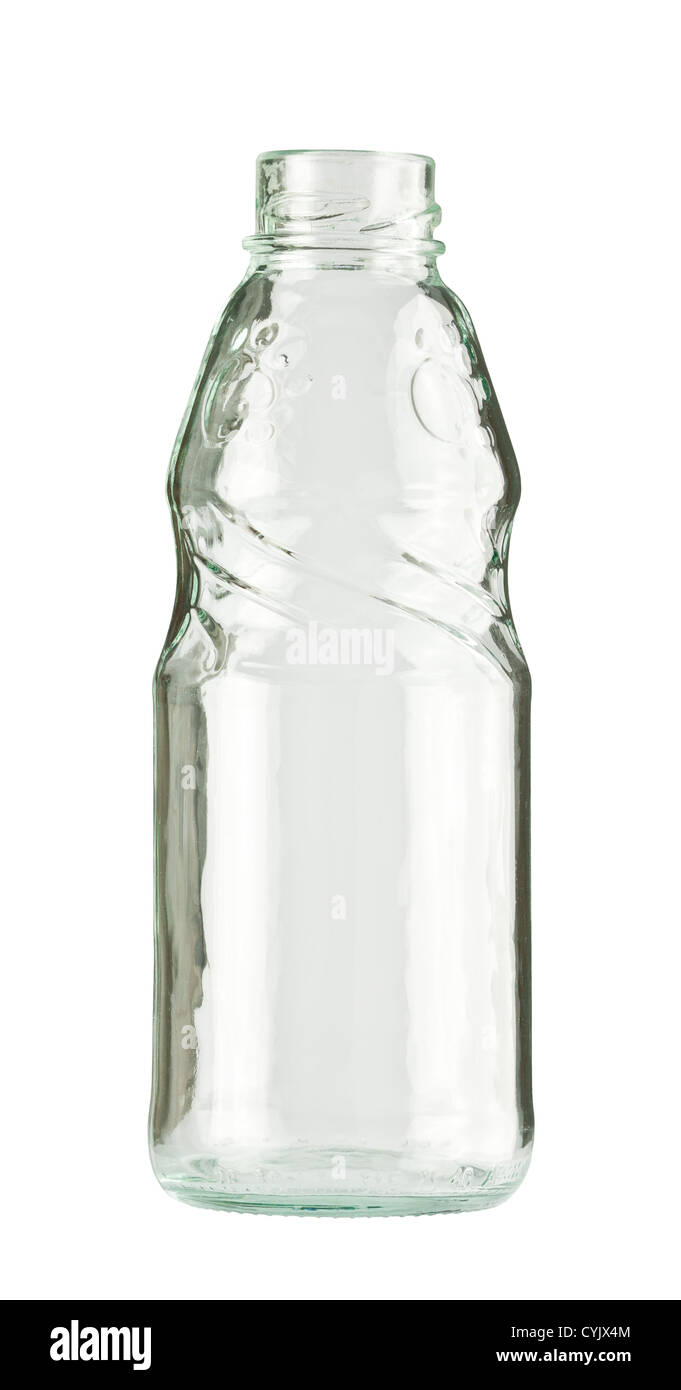 Empty colorless glass bottle, isolated Stock Photo - Alamy