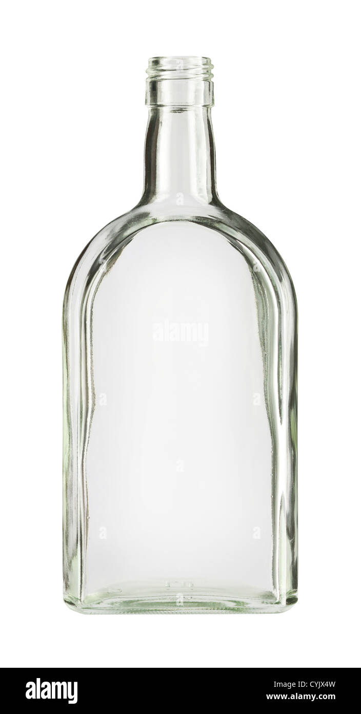 Empty colorless glass bottle, isolated Stock Photo - Alamy