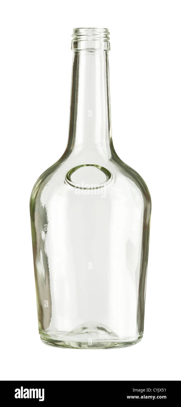 Empty colorless glass bottle, isolated Stock Photo - Alamy