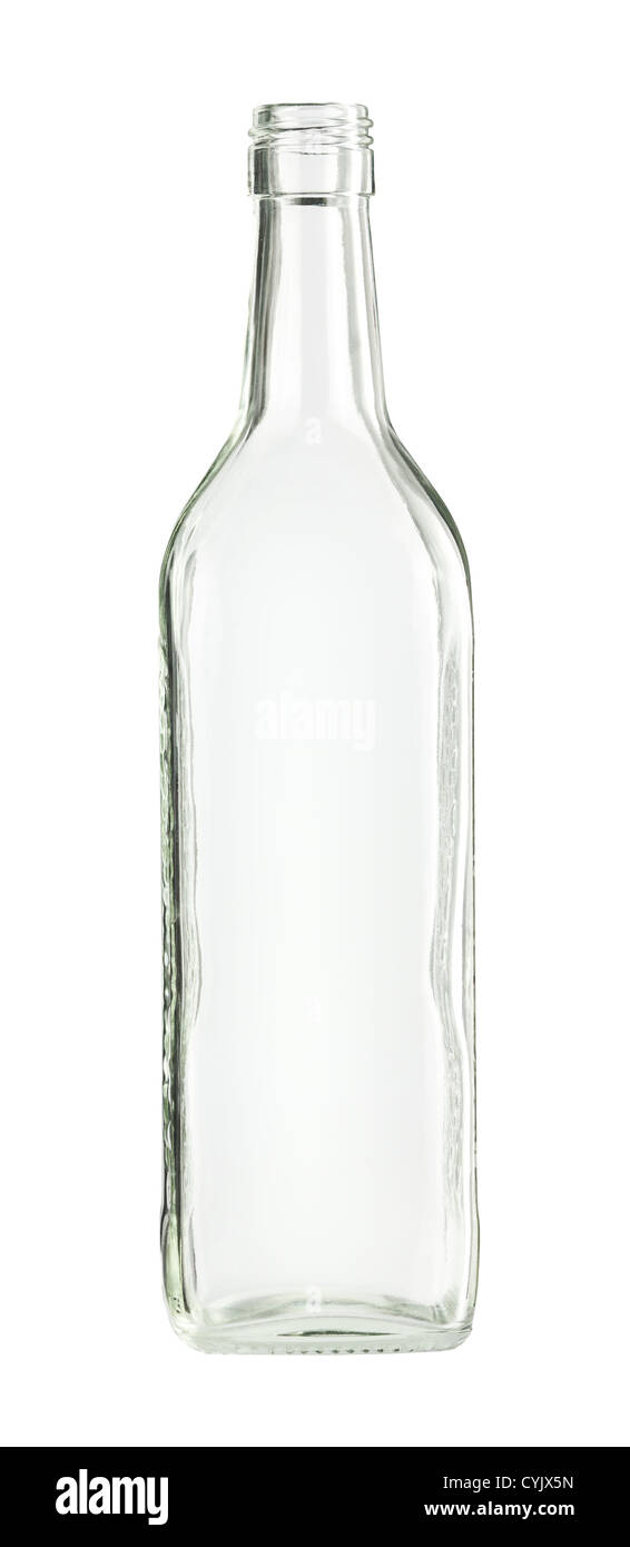 Empty colorless glass bottle, isolated Stock Photo - Alamy