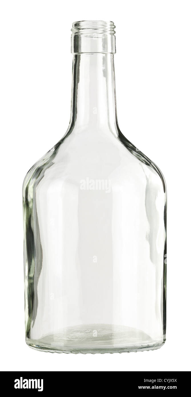 Empty colorless glass bottle, isolated Stock Photo - Alamy