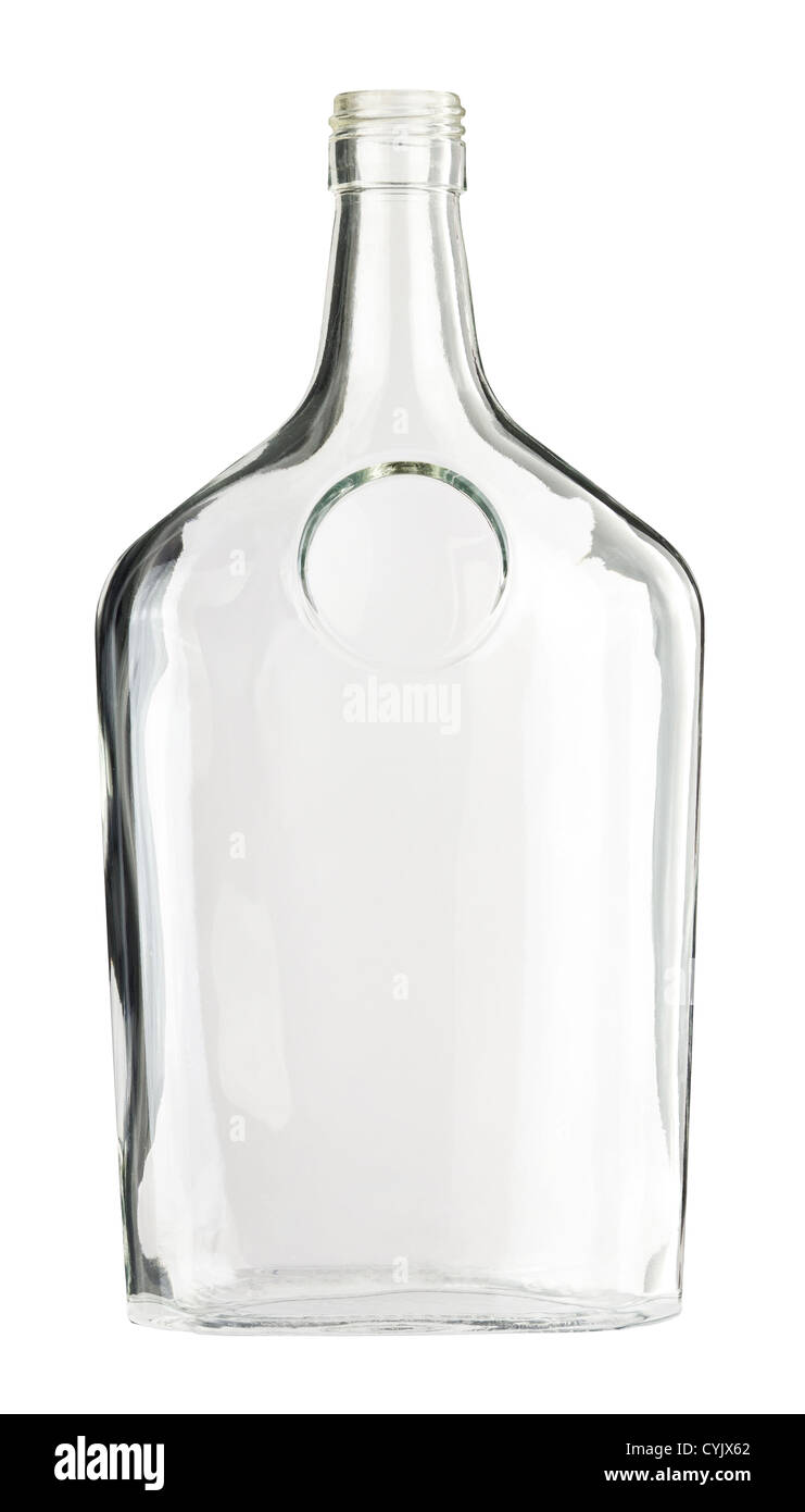 Empty colorless glass bottle, isolated Stock Photo - Alamy