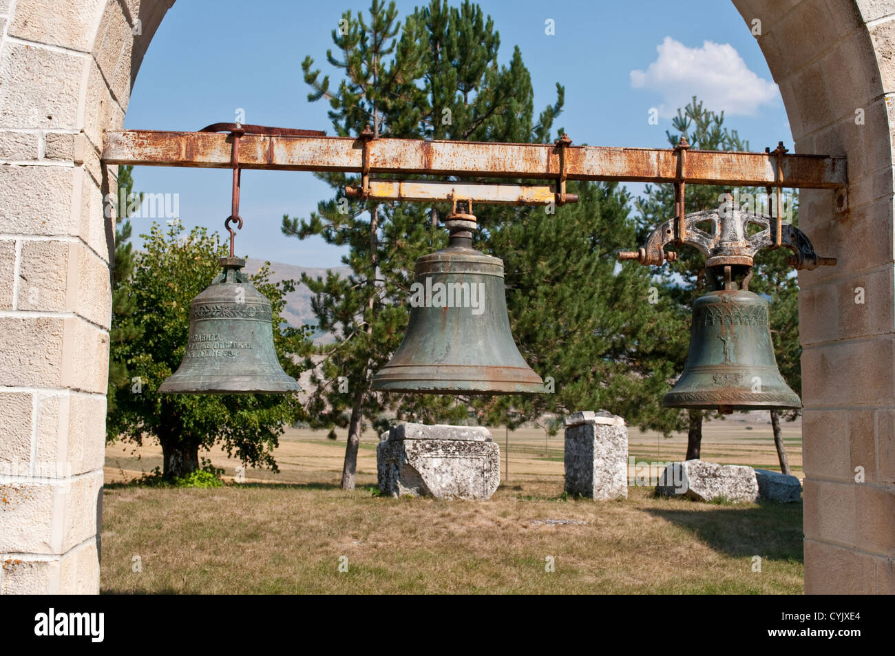 Old bells at Serbian Orthodox Church of St John the Baptist near Glamoc ...