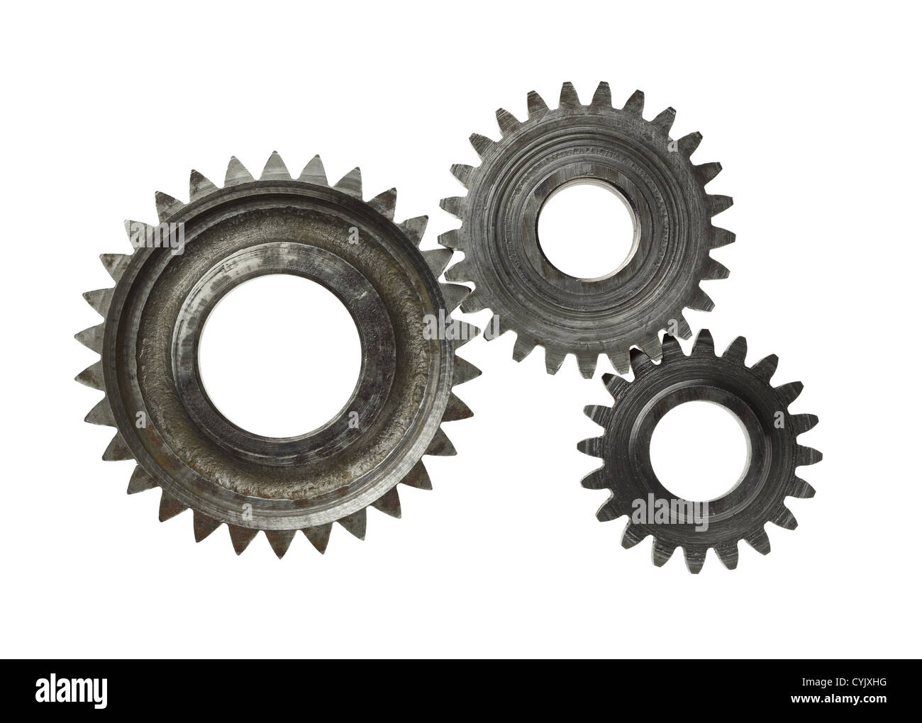 Machine gear, metal cogwheels. Isolated on white Stock Photo - Alamy