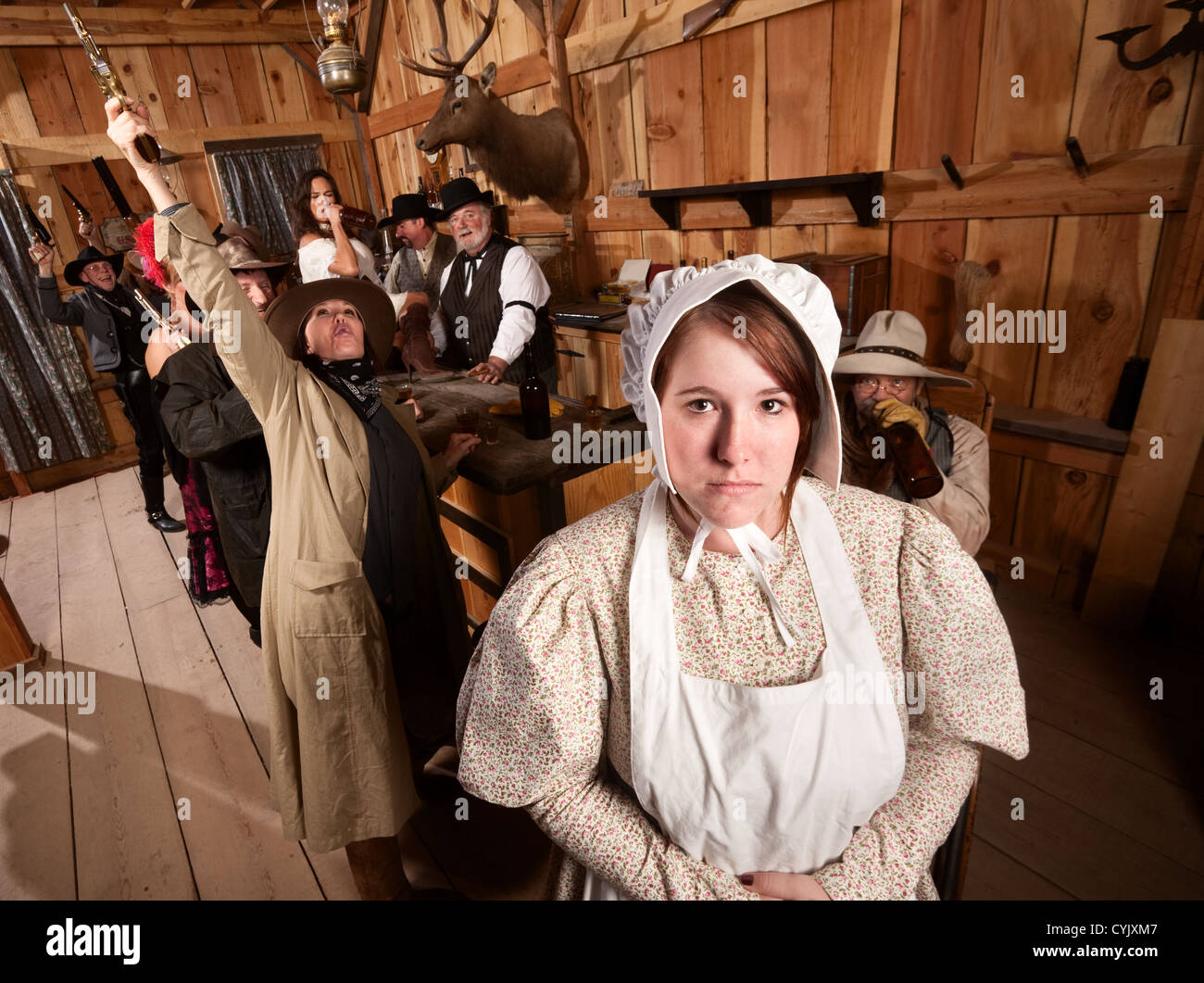 Wild west woman saloon hi-res stock photography and images - Alamy