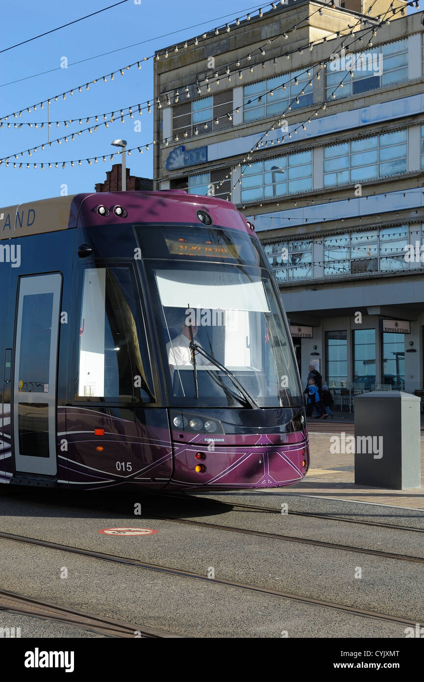 bombardier flexity 2 tram Blackpool Lancashire uk Stock Photo - Alamy