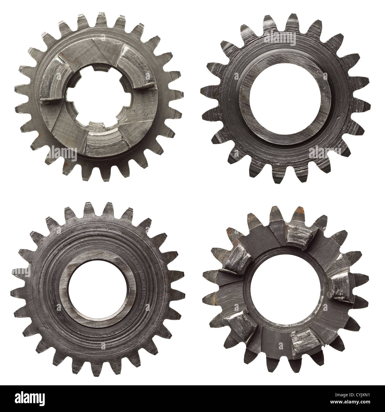 Machine gear, metal cogwheels. Isolated on white Stock Photo - Alamy