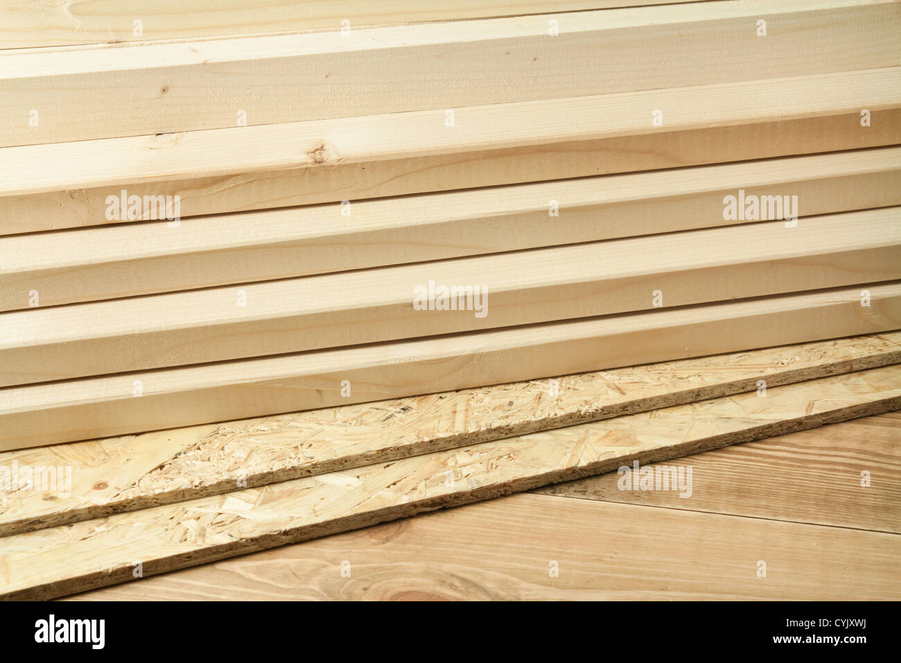 Construction material- stack of wood planks Stock Photo - Alamy