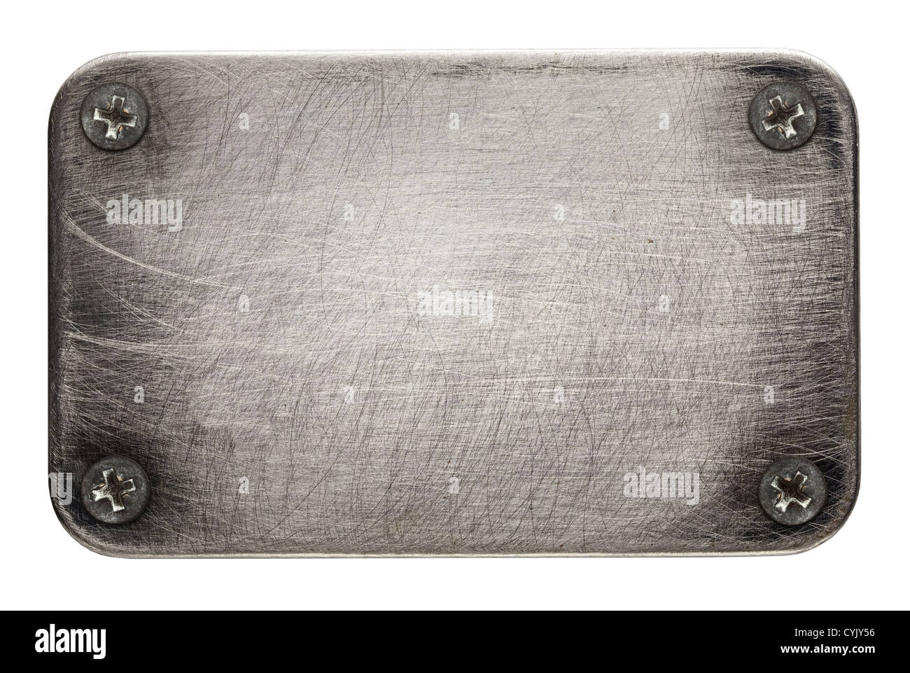 Metal plate texture with screws Stock Photo - Alamy