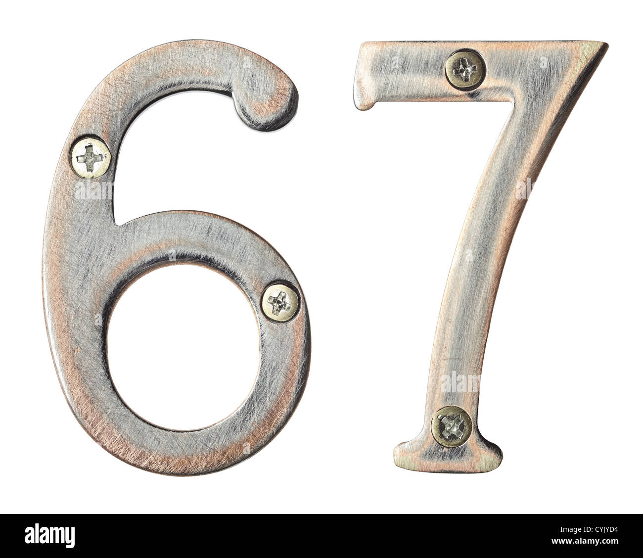 Number steel metal font seven hi-res stock photography and images - Alamy